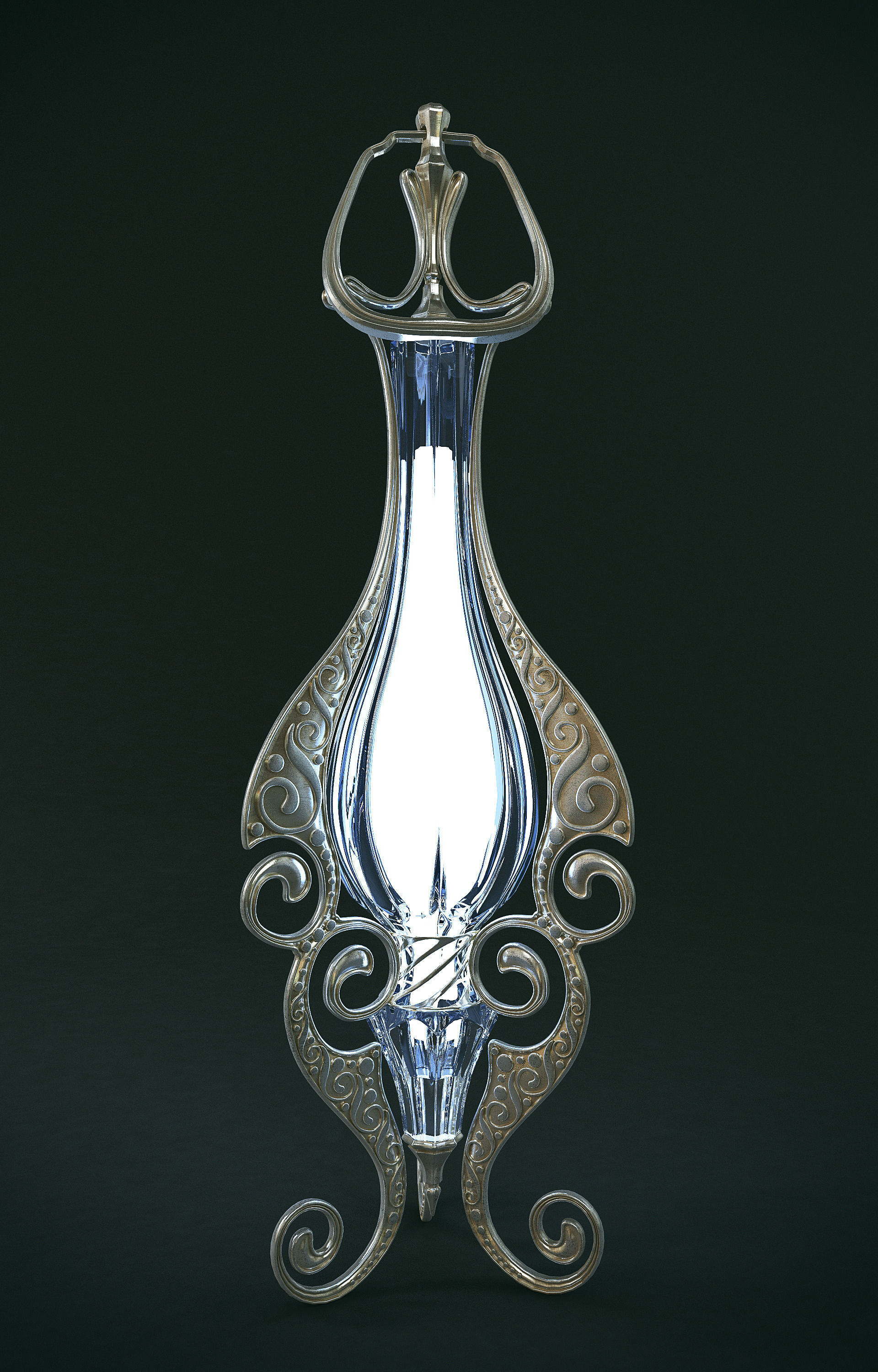 Set of two elven lamps hanging and portable 3D model | CGTrader