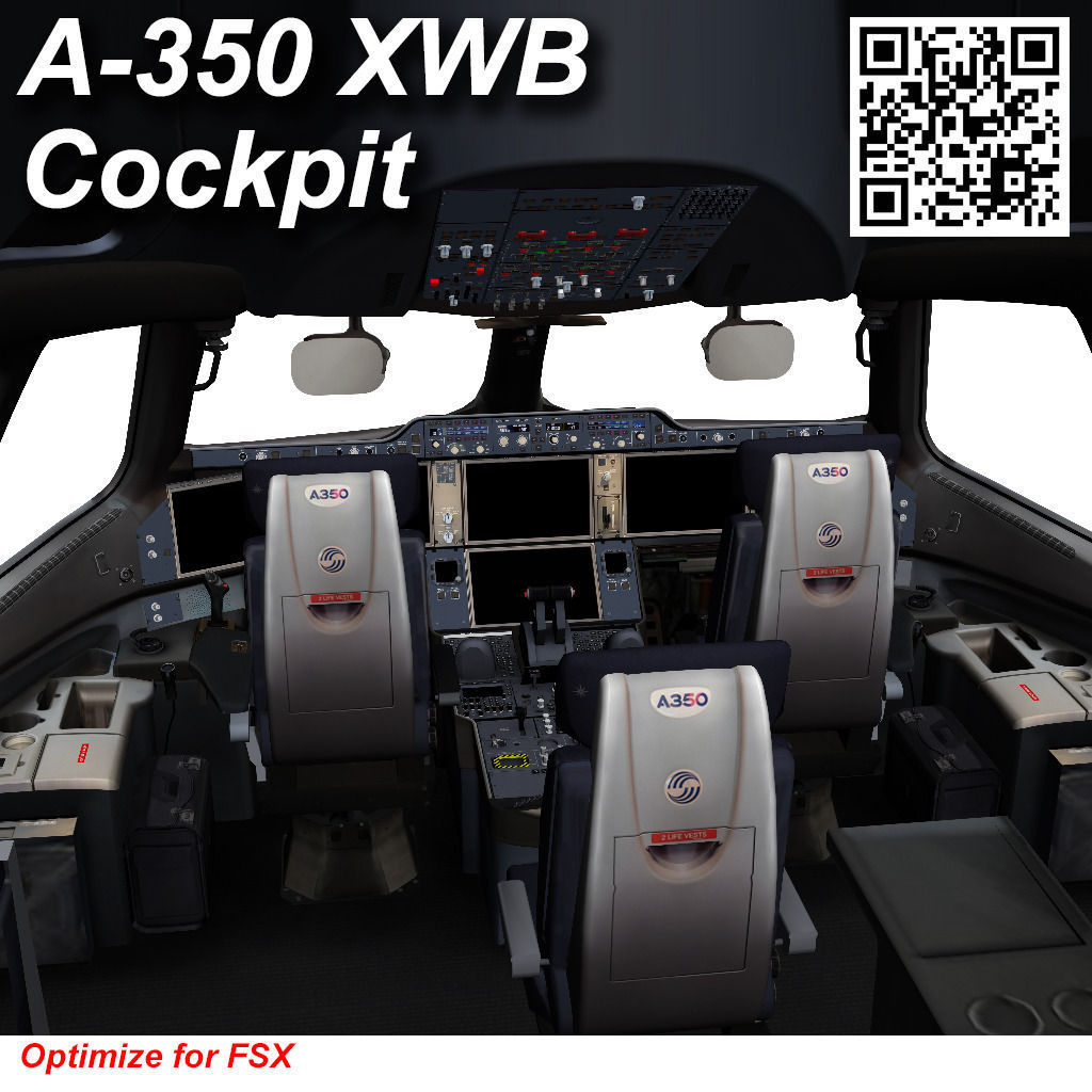 3D model Airbus A350-XWB Cockpit VR / AR / low-poly MAX OBJ 3DS FBX ...