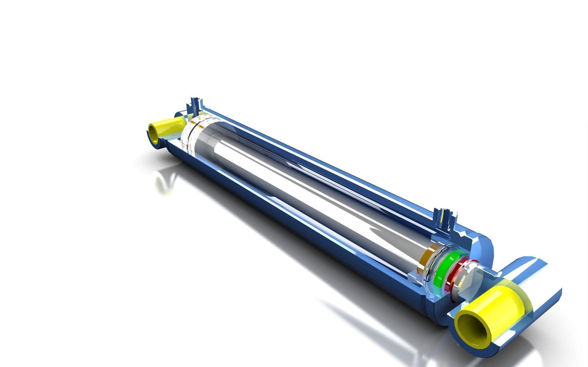 Hydraulic Cylinder D100 S500 3D model | CGTrader