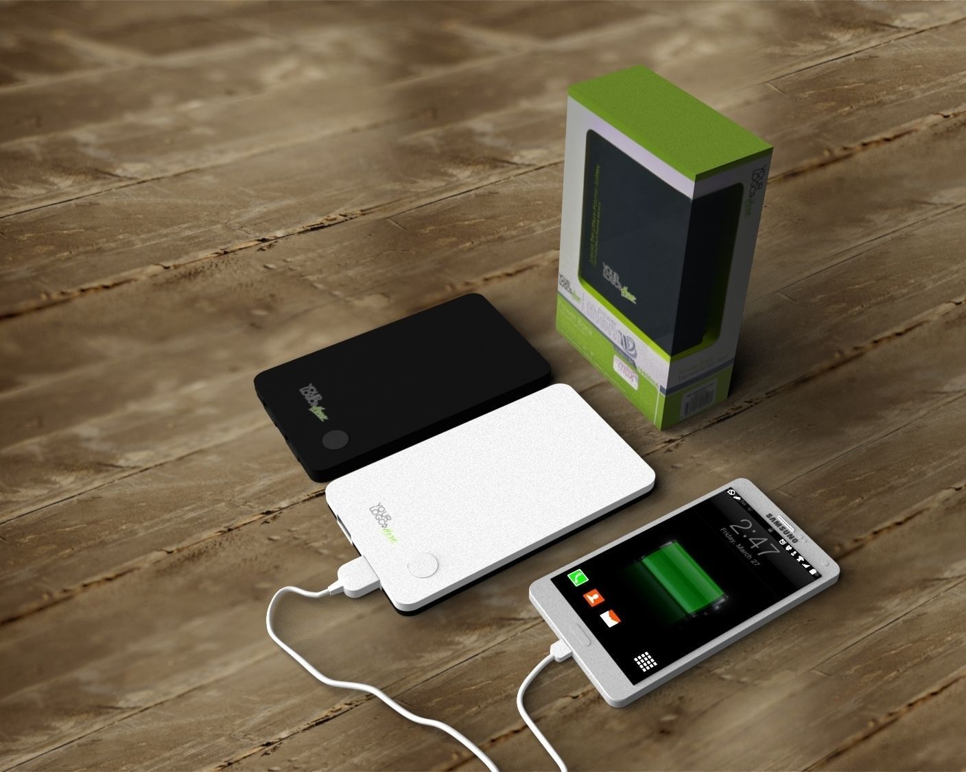 Powerbanks and box mock up 3D model | CGTrader