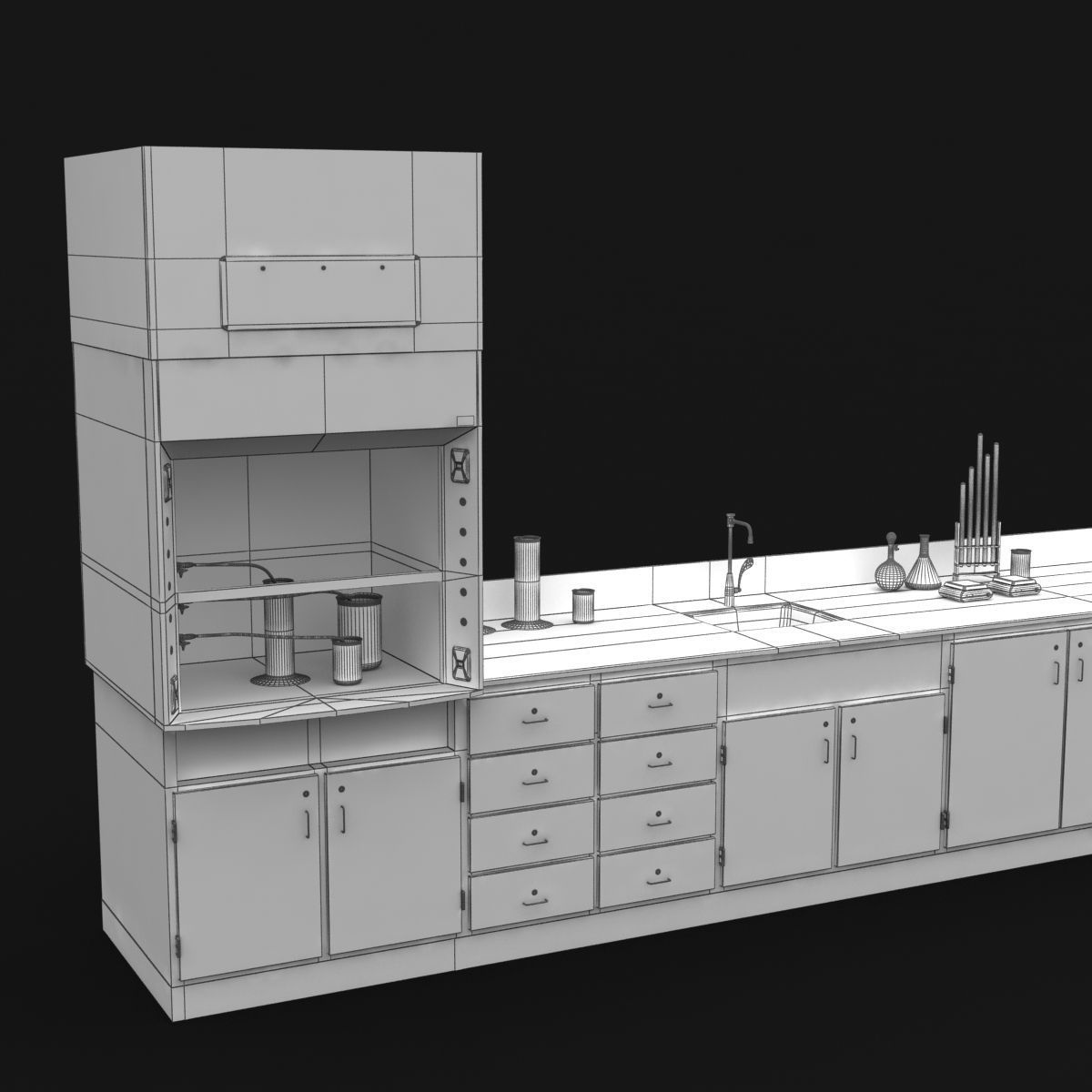Laboratory Table 02 3D model | CGTrader