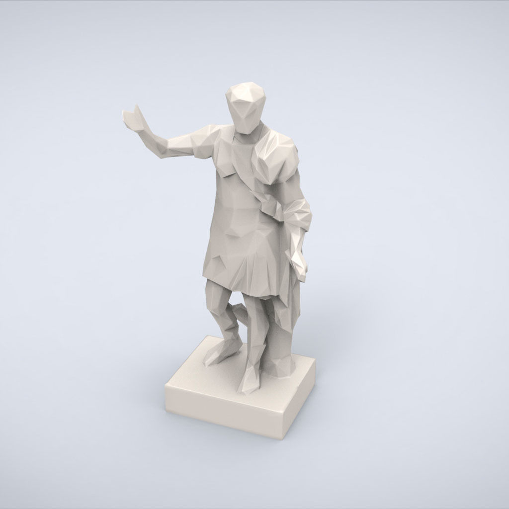 Printable Statue of Trajan Lowpoly Style 3D model 3D printable | CGTrader