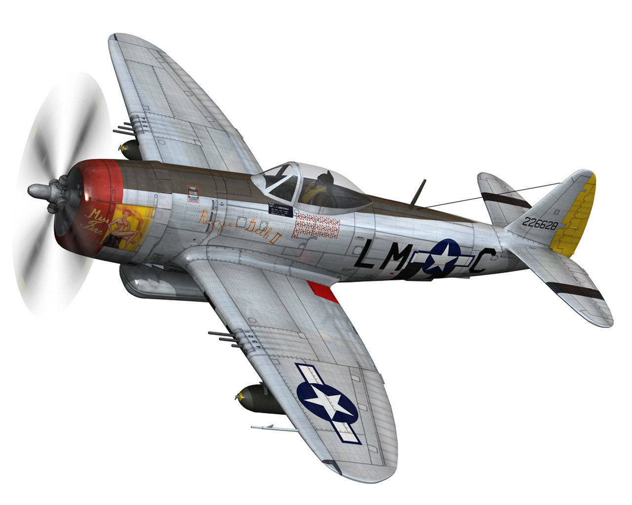 Republic P-47 Thunderbolt - Rozzie Geth II 3D model | CGTrader