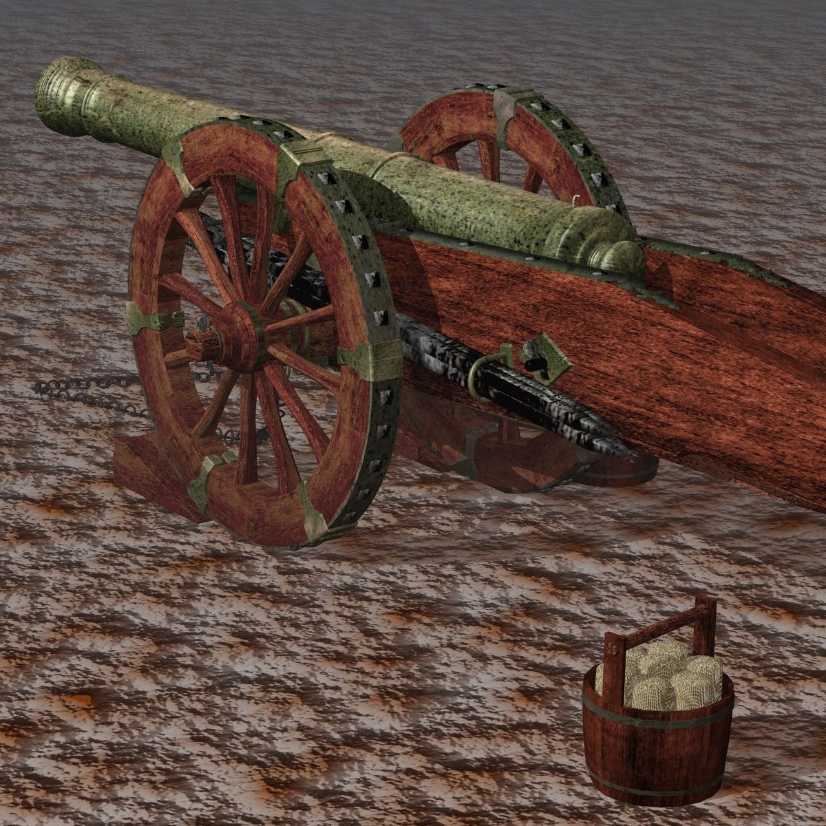 Venice Bronze Cannon XVII - XVIII Century - Culverin 3D model | CGTrader