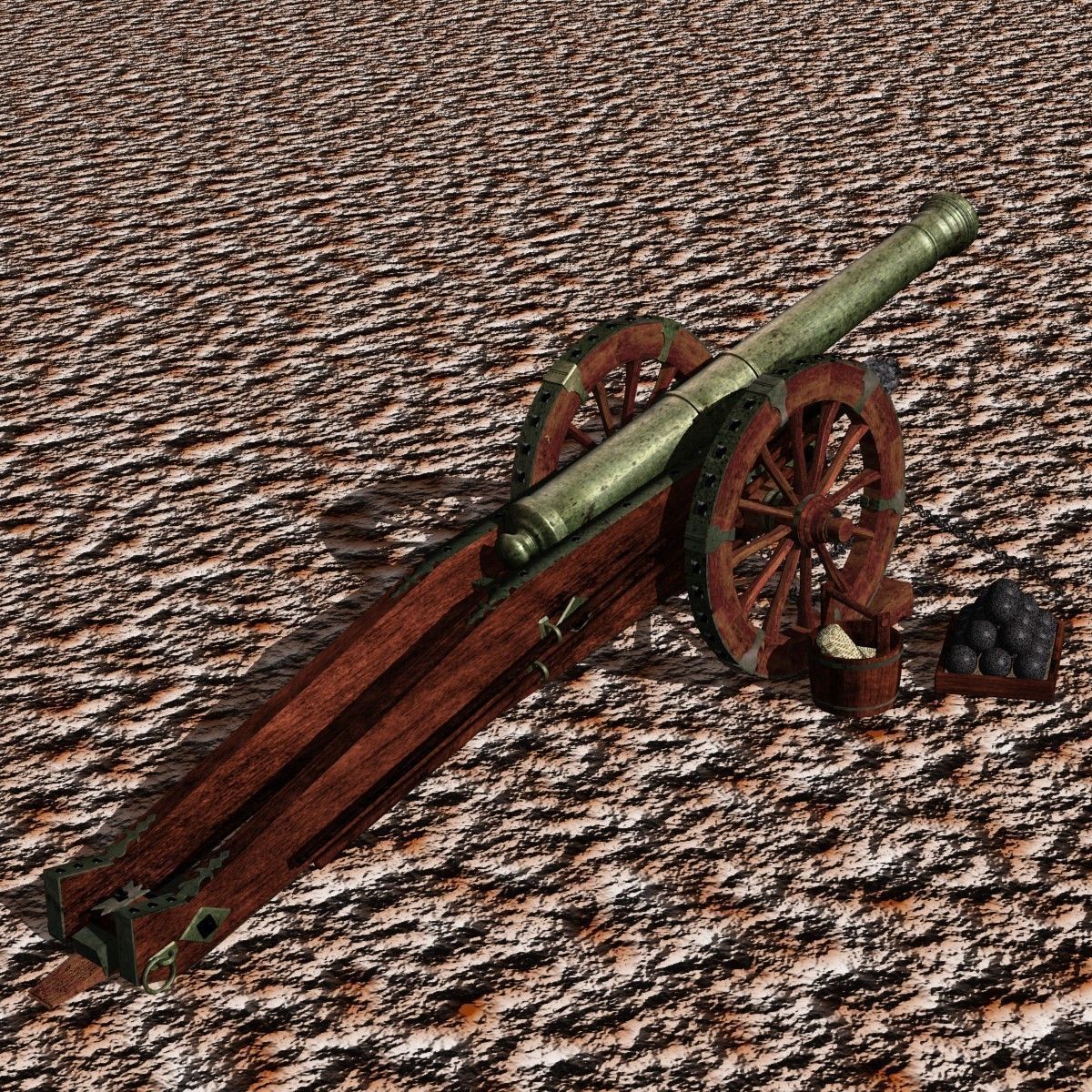Venice Bronze Cannon XVII - XVIII Century - Culverin 3D model | CGTrader
