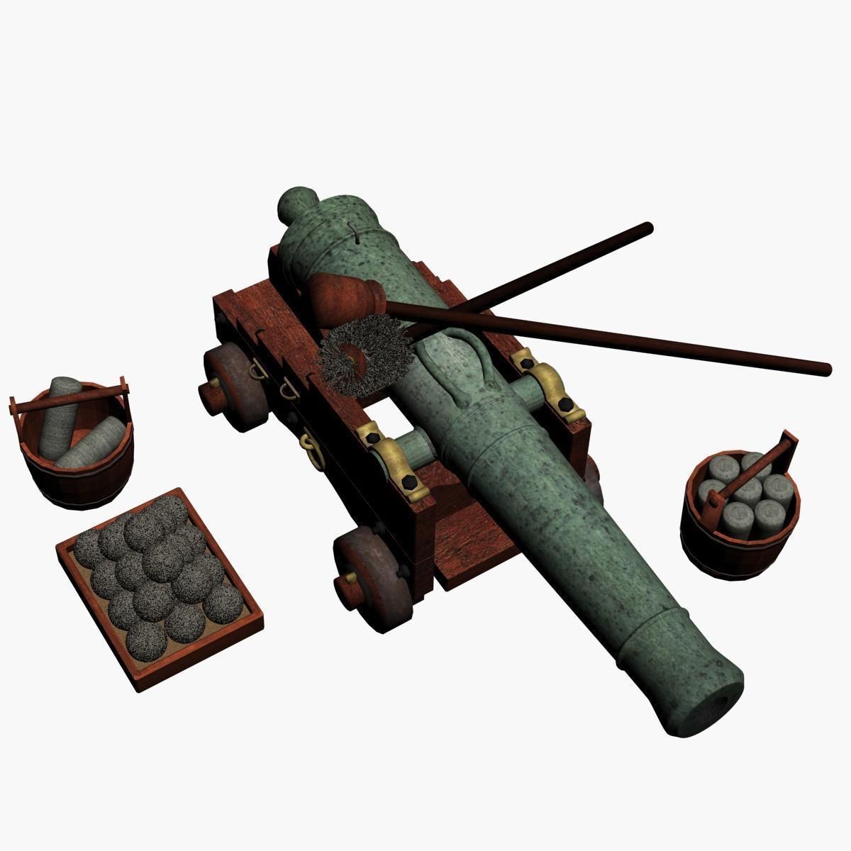 English Naval Gun XVIII Century 3D model | CGTrader