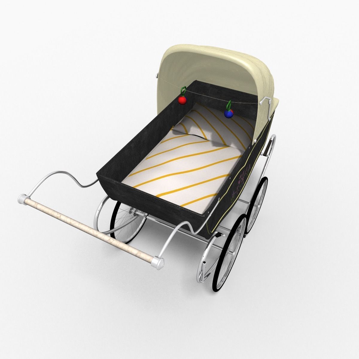 Retro stroller 3D model | CGTrader