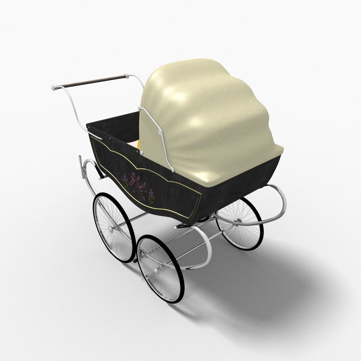 Retro stroller 3D model | CGTrader
