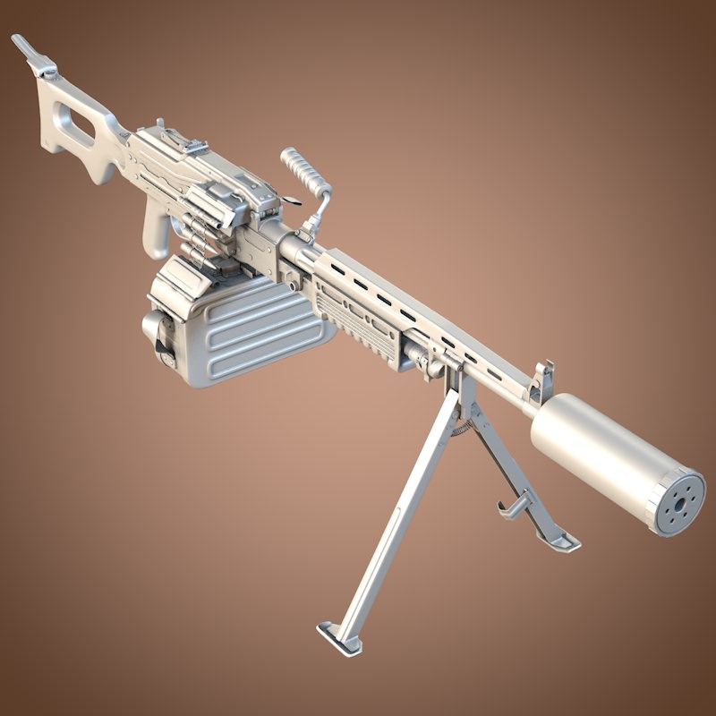 Kalashnikov Barsuk AEK-999 Machine Gun 3D model | CGTrader