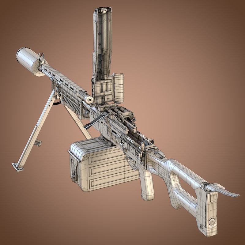 Kalashnikov Barsuk AEK-999 Machine Gun 3D model | CGTrader