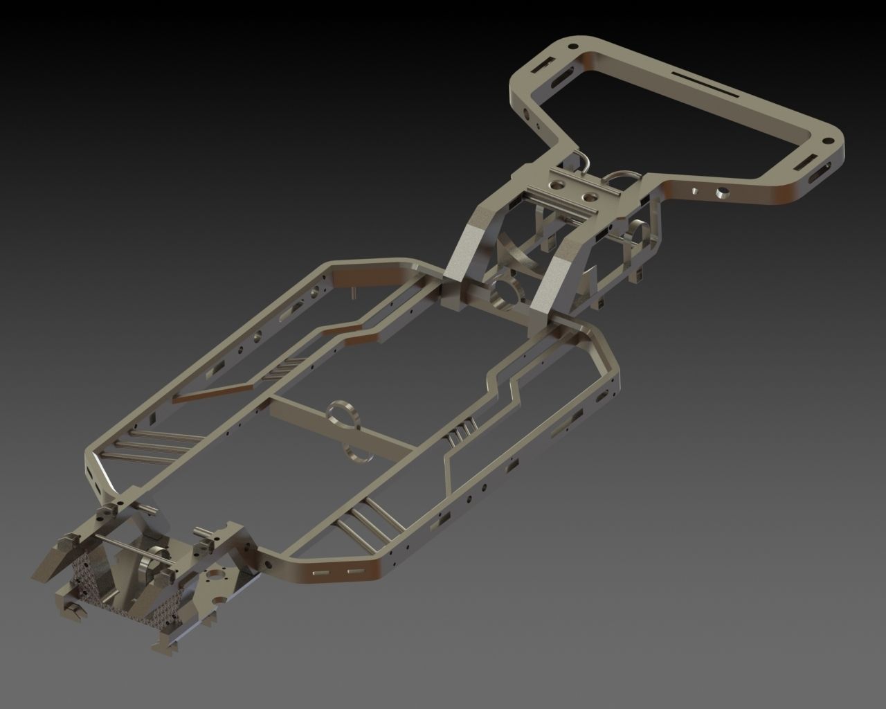 Chassis bike frame with wheels and handlebars free 3D model | CGTrader