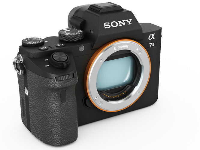 Sony Alpha 7 II with two lenses 3D Model MAX OBJ 3DS FBX C4D LWO LW LWS ...
