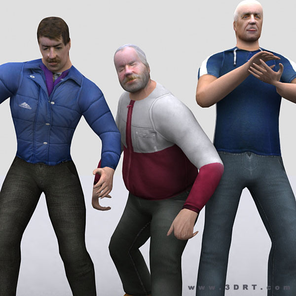 3D model 3DRT - Realpeople Males VR / AR / low-poly rigged animated ...