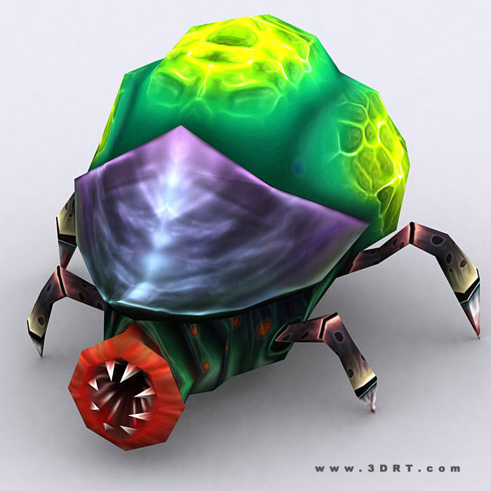 3D model 3DRT - Insectoid Monster Tick VR / AR / low-poly rigged ...