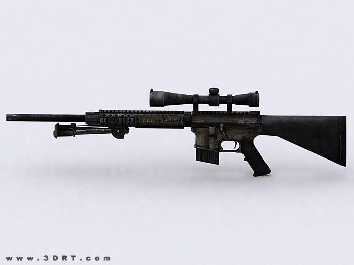 3D model 3DRT - Modern Firearms Animated - MK-12 VR / AR / low-poly ...