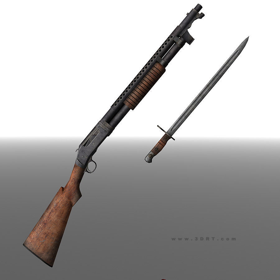 3D model 3DRT - Modern Firearms Animated - Winchester m1897 VR / AR ...