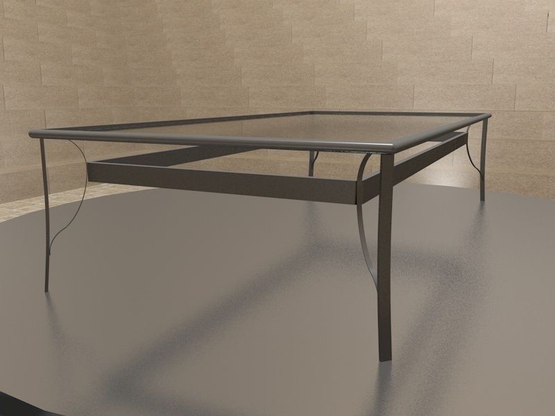 3D model Simple Terrace Table with a Glass plate VR / AR / low-poly ...
