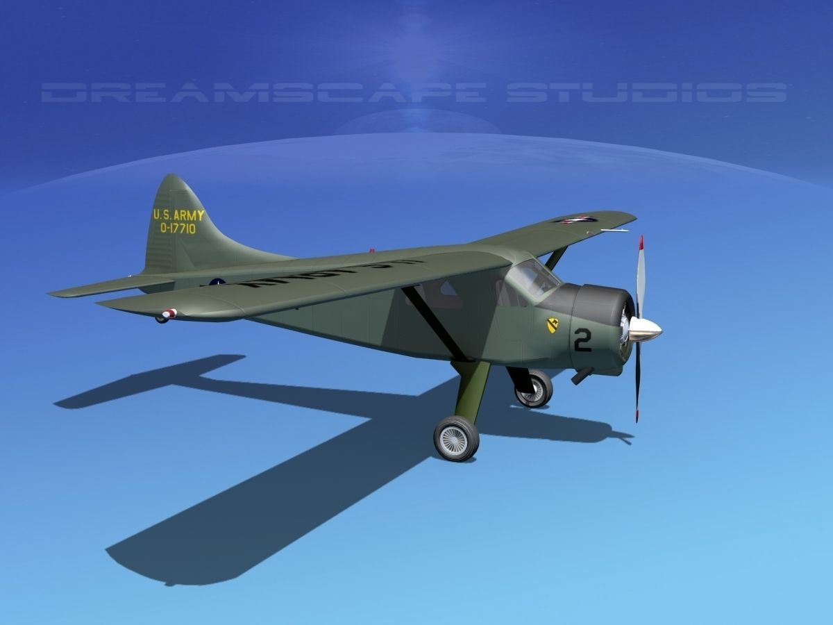 Dehaviland DH-2 Beaver US Army 4 3D model rigged | CGTrader