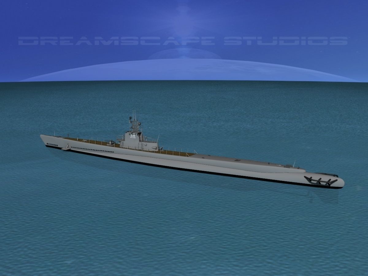 Gato Class Submarine SS-238 USS Wahoo 3D model rigged | CGTrader
