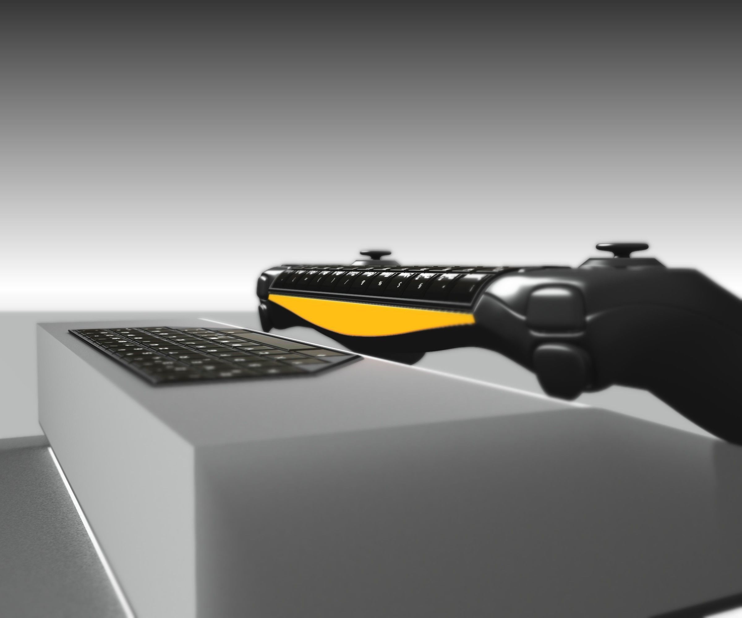 Gamepad Keyboard Hybrid idea free 3D Model OBJ 3DS FBX BLEND MTL ...