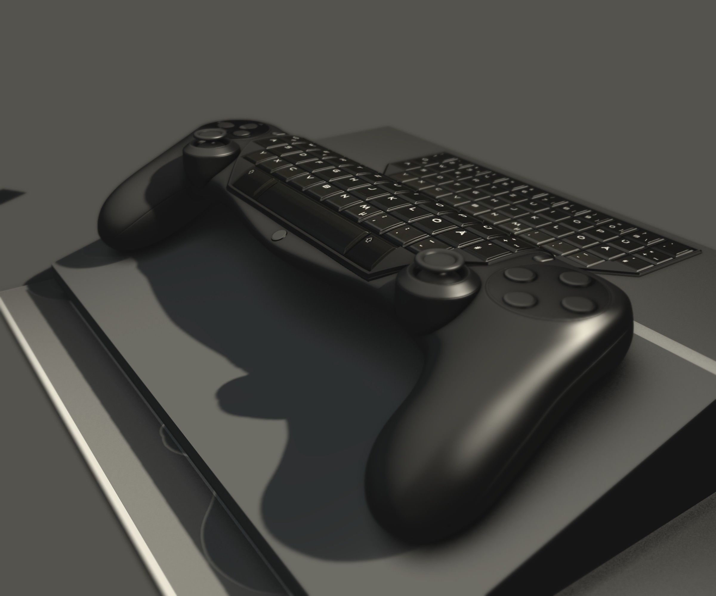 Gamepad Keyboard Hybrid idea free 3D Model OBJ 3DS FBX BLEND MTL ...