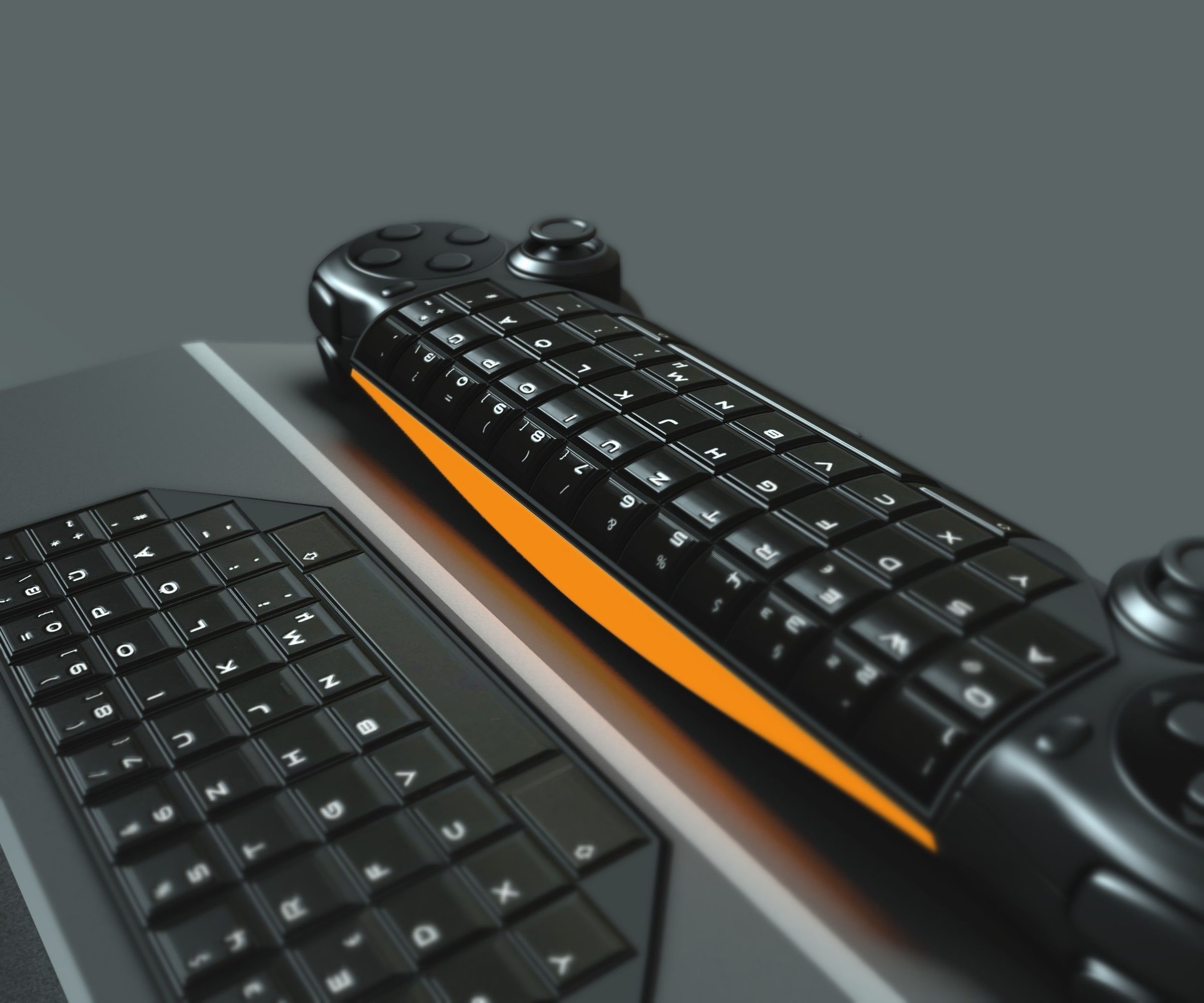 Gamepad Keyboard Hybrid idea free 3D Model OBJ 3DS FBX BLEND MTL ...