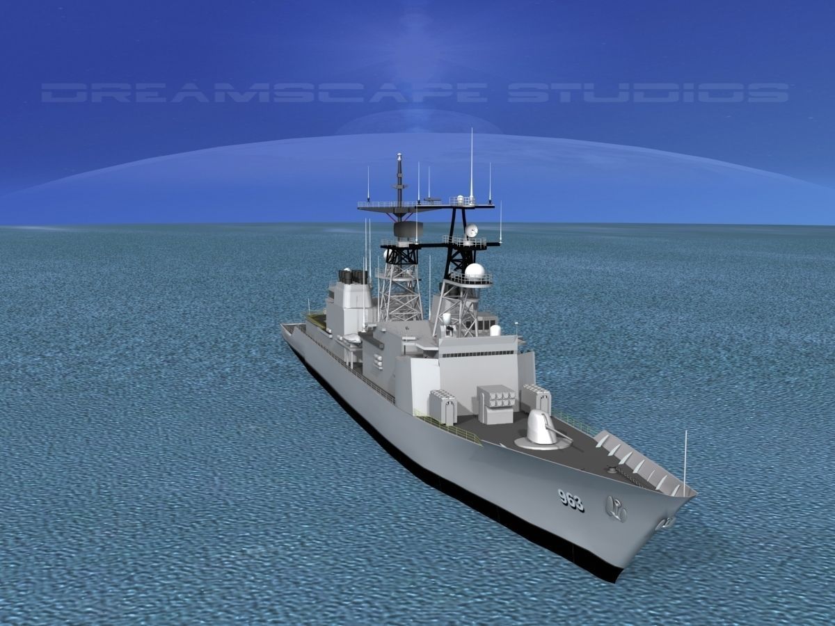 Spruance Class DD963 USS Spruance 3D model rigged | CGTrader