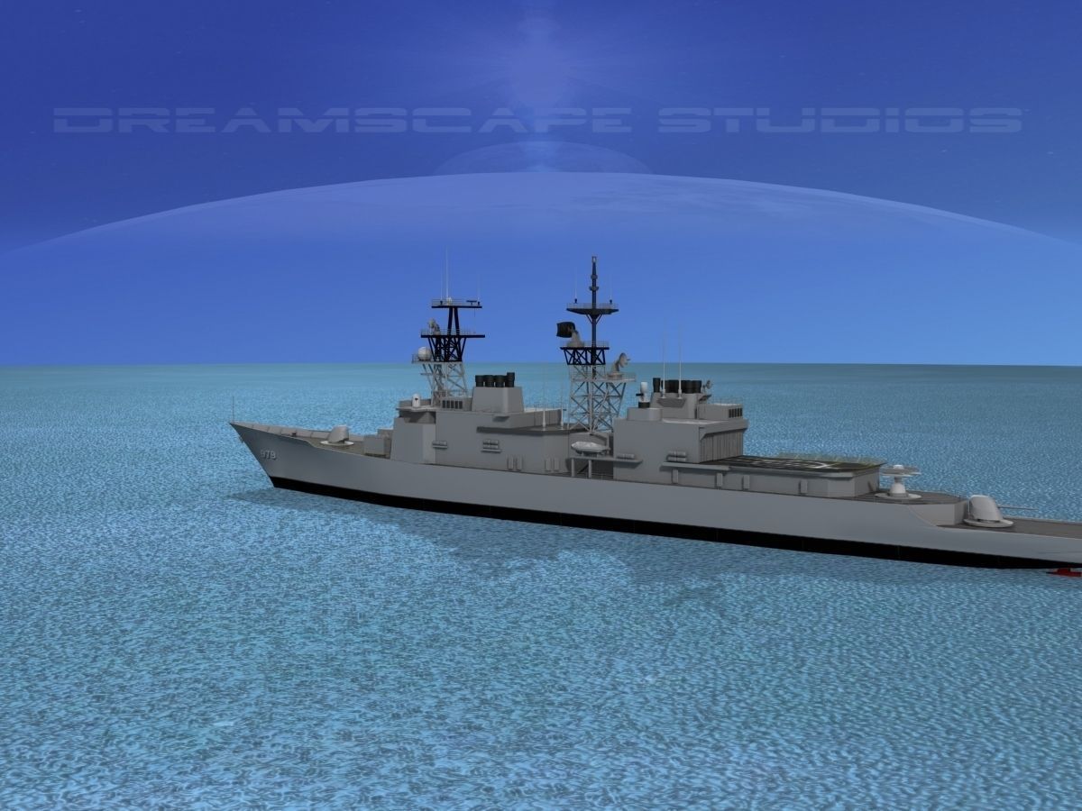 Spruance Class DD979 USS Conolly 3D model rigged | CGTrader