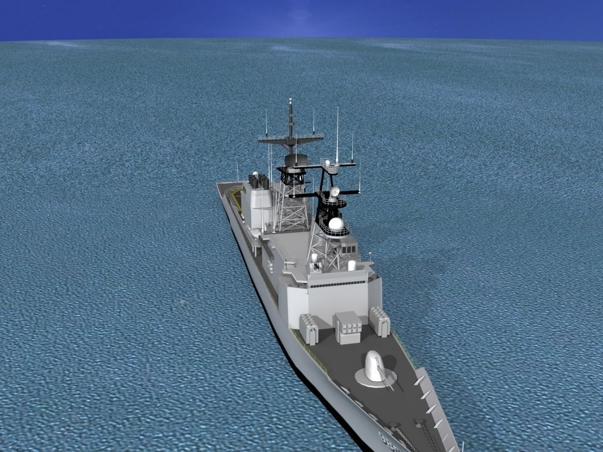 Spruance Class DD985 USS Cushing 3D model rigged | CGTrader