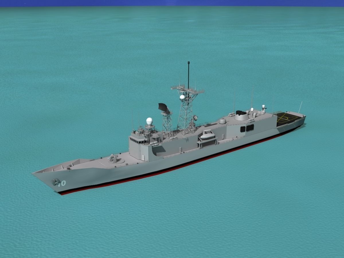 FFG-10 USS Duncan Perry Class Frigate 3D model rigged | CGTrader