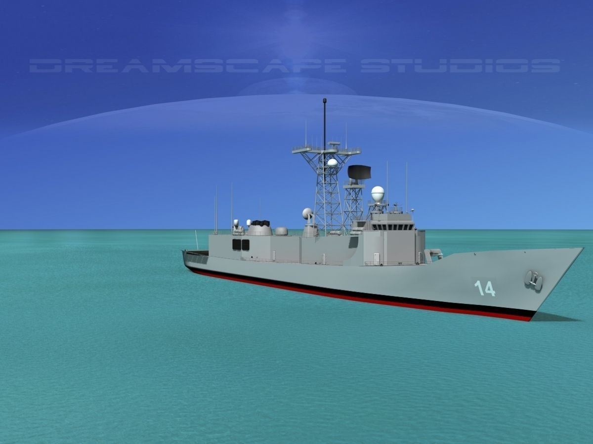 FFG-14 USS Sides Perry Class Frigate 3D model rigged | CGTrader