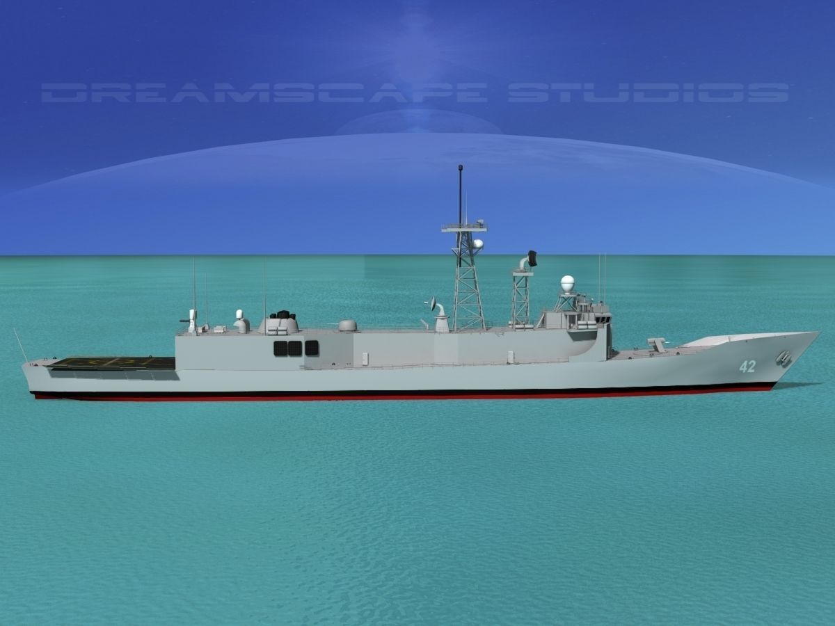 FFG-42 USS Klakring Perry Class Frigate 3D model rigged | CGTrader