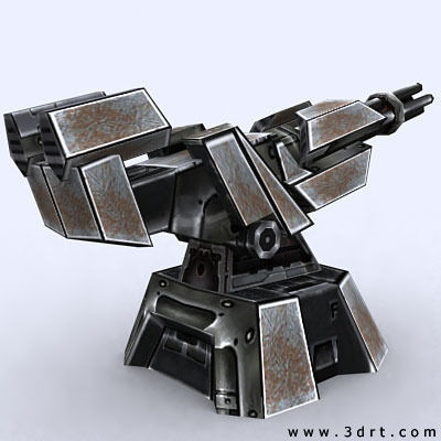 3D model 3DRT - Sci-Fi Forces - AA Gun 2 VR / AR / low-poly | CGTrader