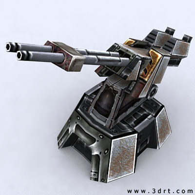 3D model 3DRT - Sci-Fi Forces - AA Gun 1 VR / AR / low-poly | CGTrader