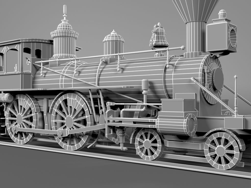 3D model American Steam Locomotive Engine VR / AR / low-poly | CGTrader