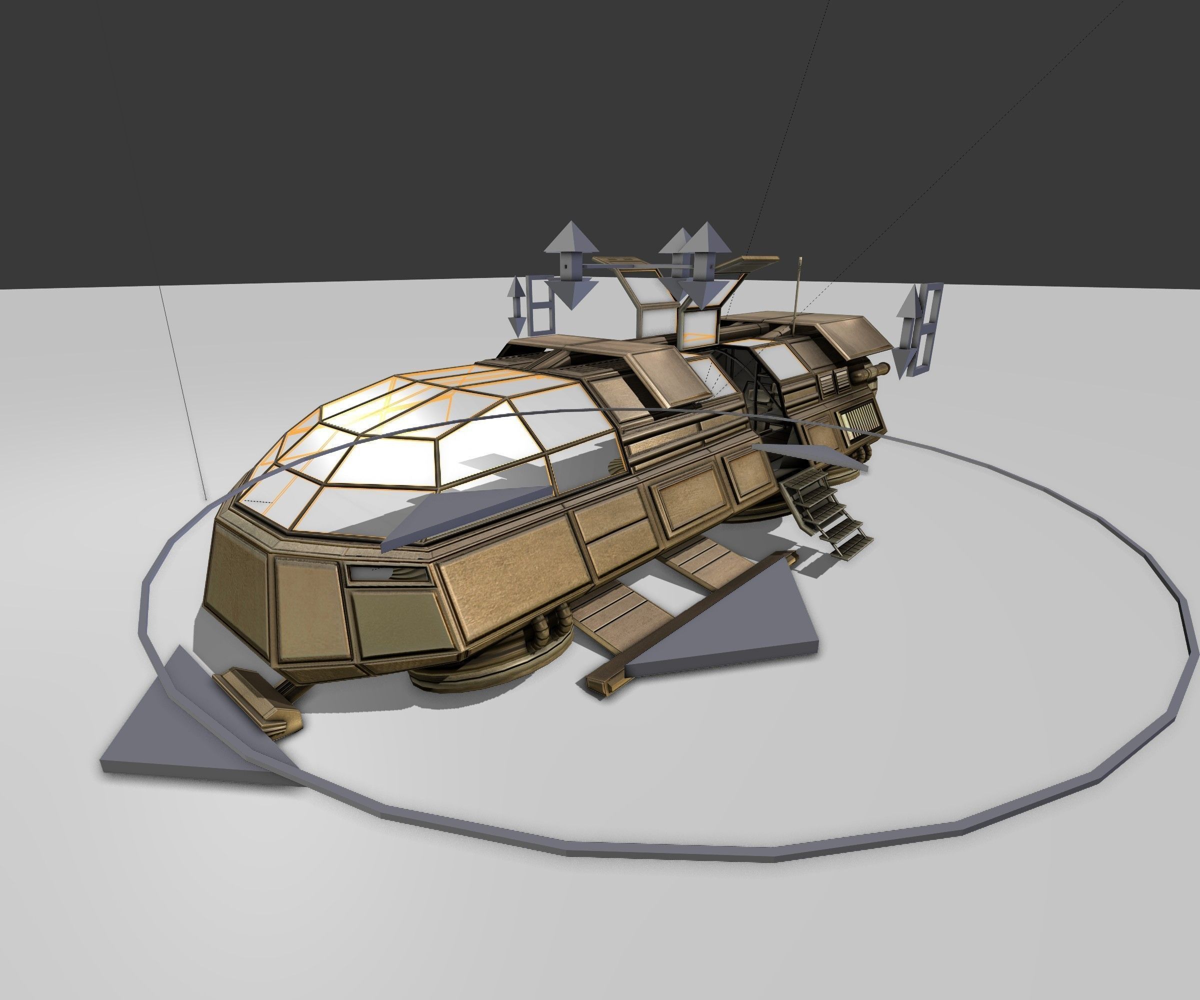 3D model Futuristic Transport Shuttle Rigged VR / AR / low-poly rigged ...