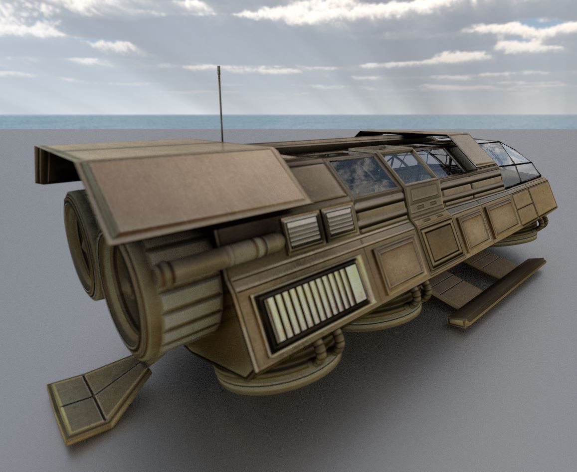 3D model Futuristic Transport Shuttle Rigged VR / AR / low-poly rigged ...