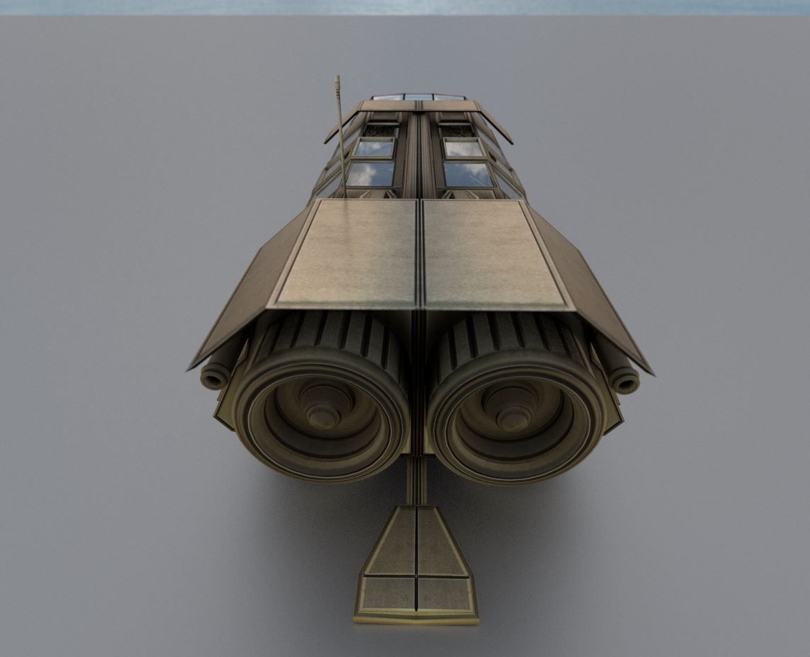 3D model Futuristic Transport Shuttle Rigged VR / AR / low-poly rigged ...