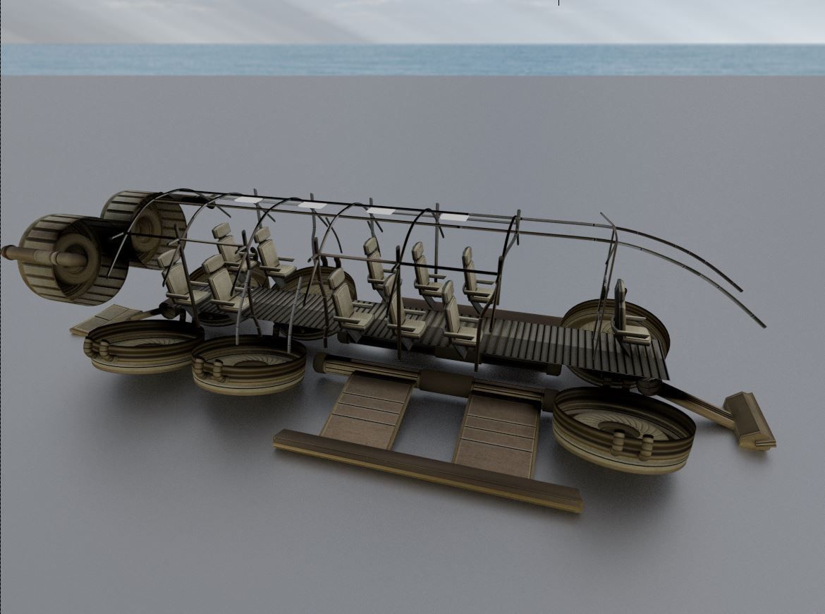 3D model Futuristic Transport Shuttle Rigged VR / AR / low-poly rigged ...