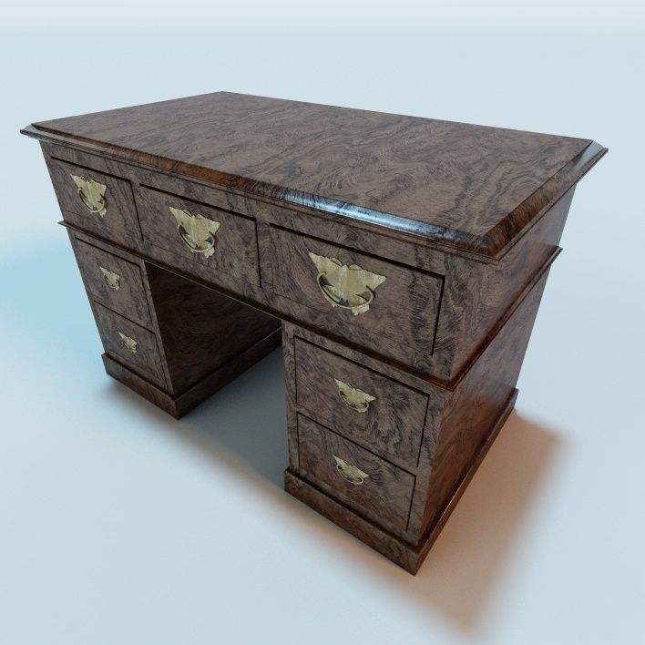Wooden Antique Desk 3D model | CGTrader