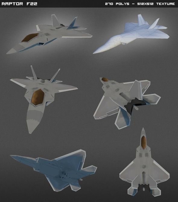 3D model F22 Raptor lowpoly VR / AR / low-poly | CGTrader