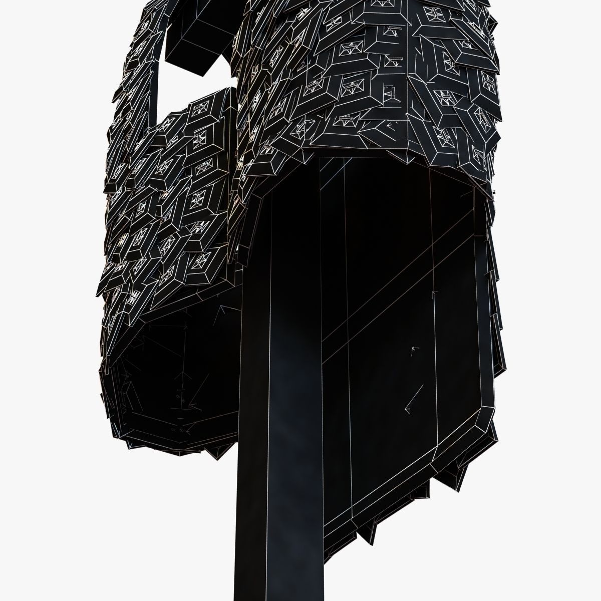 Old scale body armor on wood hanger 3D model | CGTrader