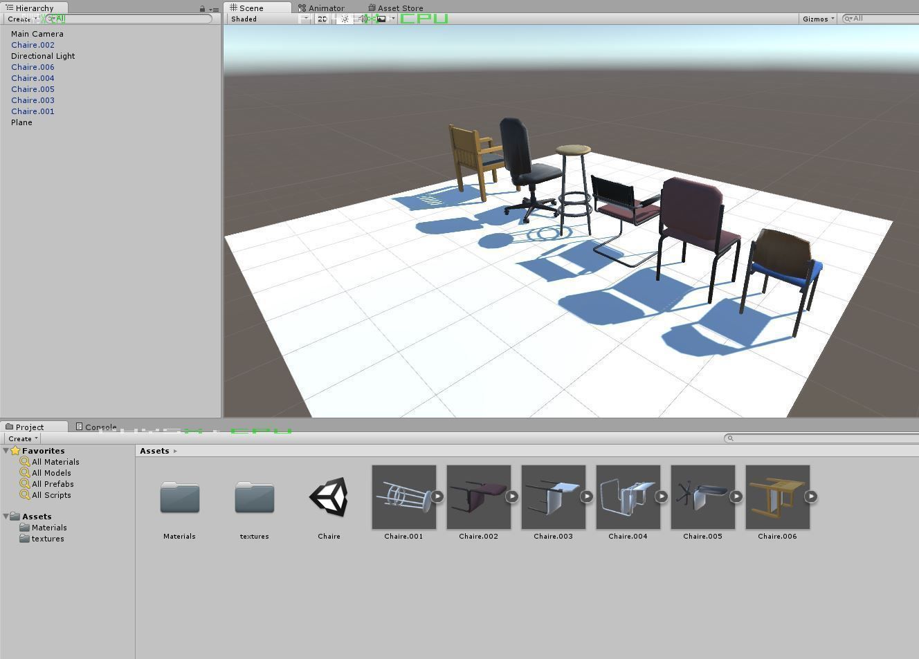 Low Poly Chairs Set two with metal frame and seat free VR / AR / low ...