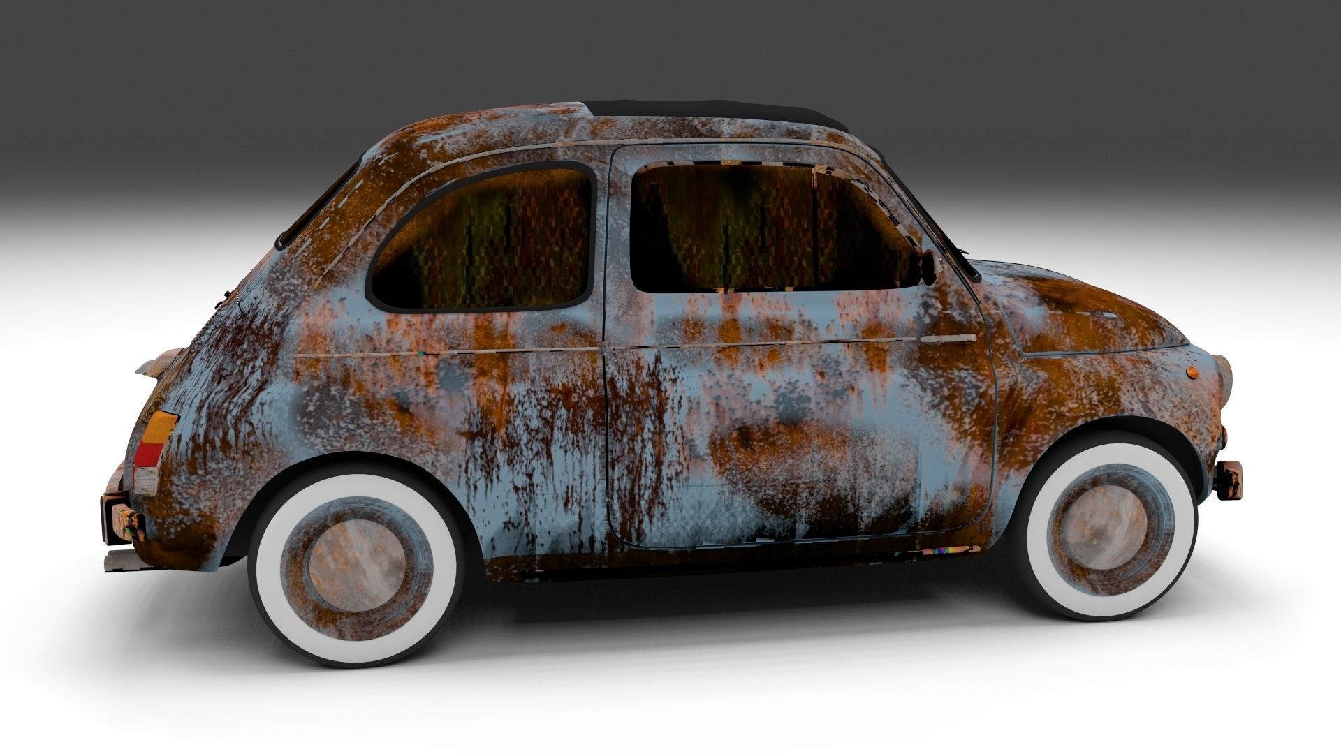 3D model Rusty FIat 500 Nuova VR / AR / low-poly | CGTrader