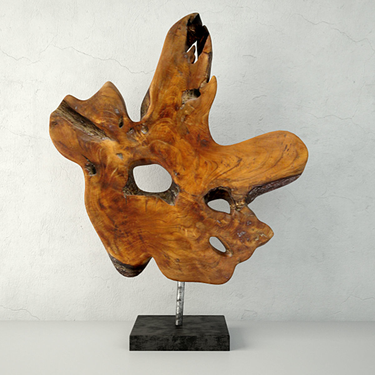 Teak Wood Table Top Decoration 3D model | CGTrader