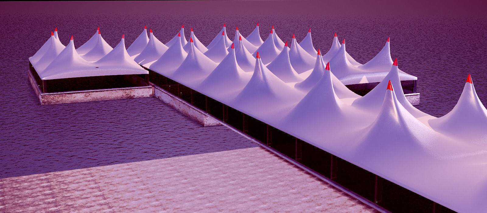 MARQUEE building with tents 3D model | CGTrader