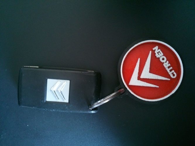 Classic Citroen double-sided keyring 3D model 3D printable | CGTrader