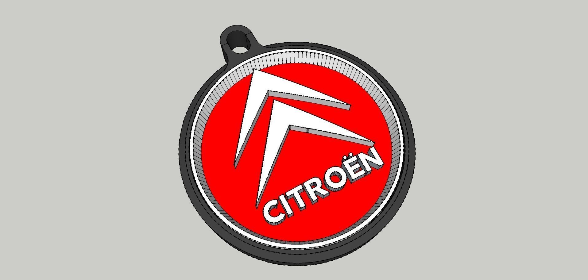 Classic Citroen double-sided keyring 3D model 3D printable | CGTrader