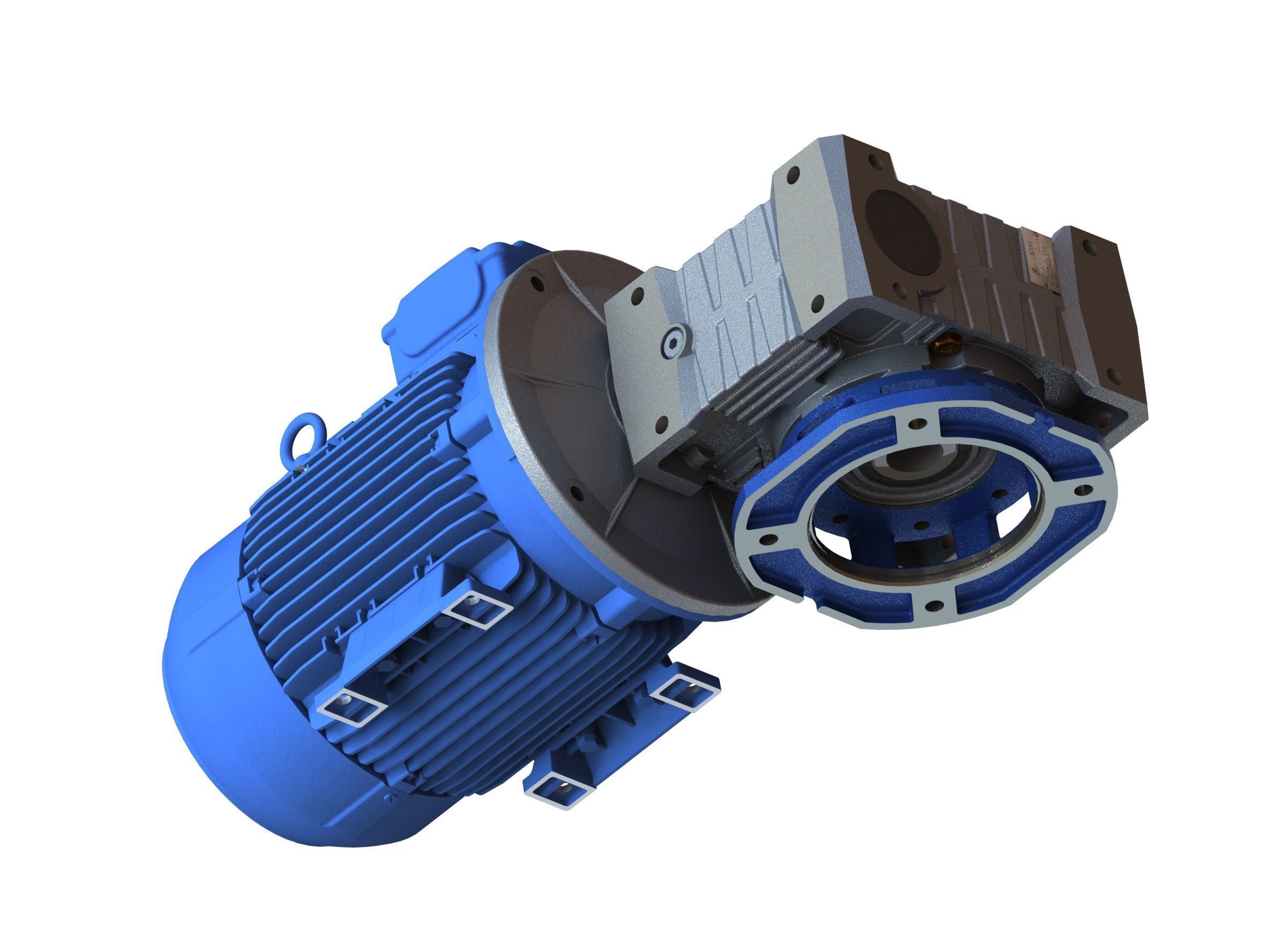 Motorreductor WEG 10 HP Reductor Eje Hueco STM WMI 110 3D model rigged ...