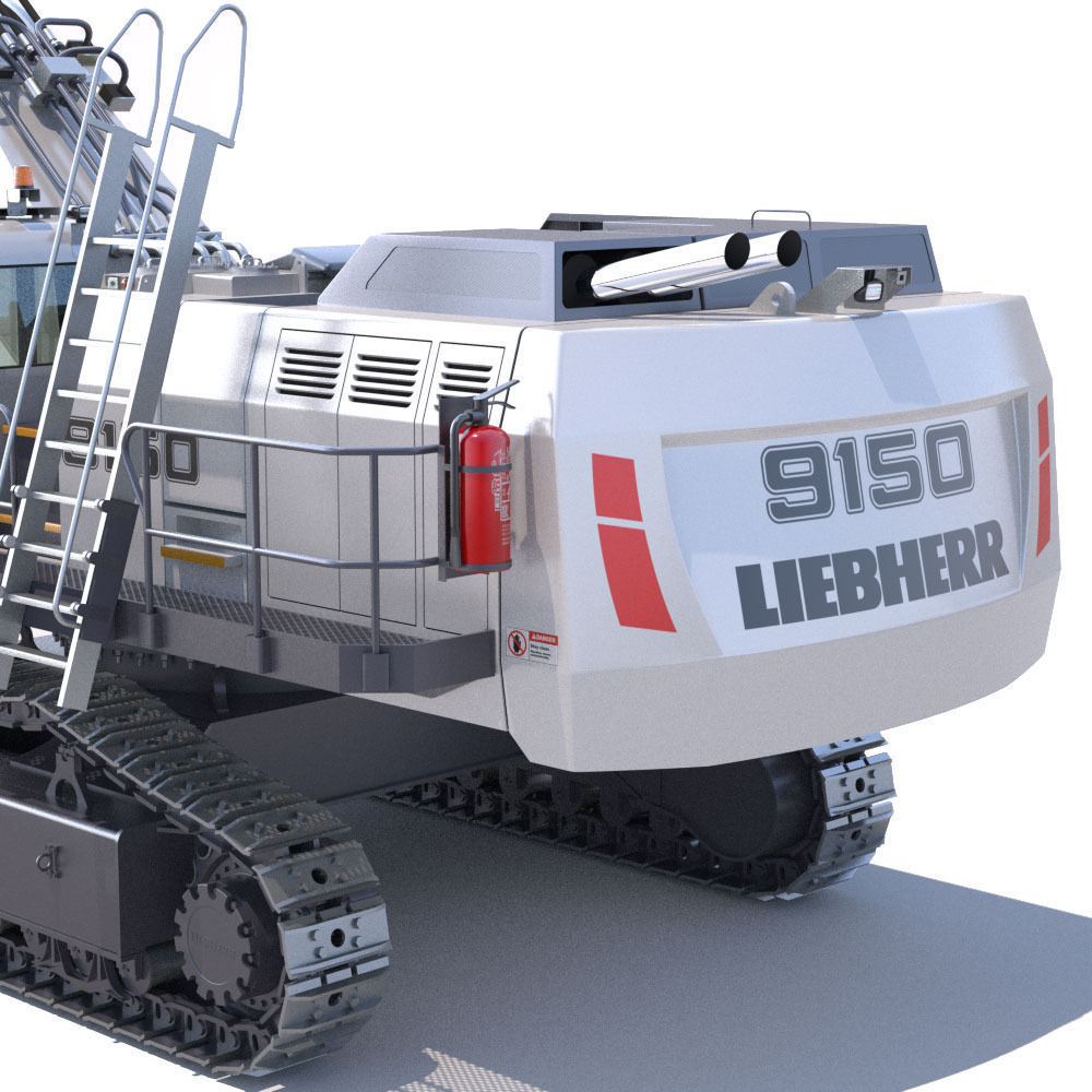 Mining Excavator Liebherr R9150 3D Model MAX OBJ 3DS FBX LWO LW LWS ...